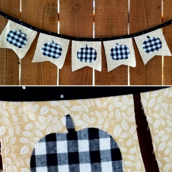 Holiday | Fall Buffalo Plaid Black And White Check Pumpkin Fabric ...